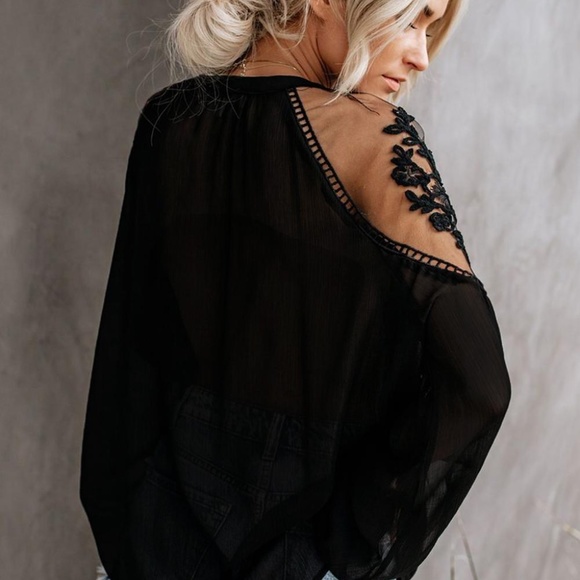 None Tops Black Formal Invitation Lace Blouse Poshmark